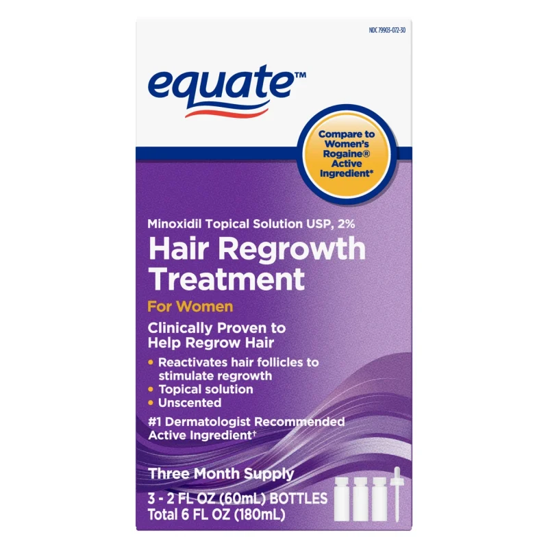 Equate Womens Minoxidil Liquid 2% - 12 Month Supply